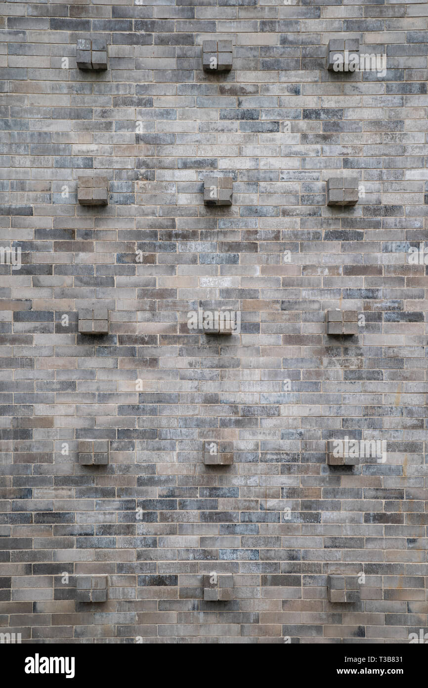 Cube brick stone block on the wall with the tile and seamless pattern ...
