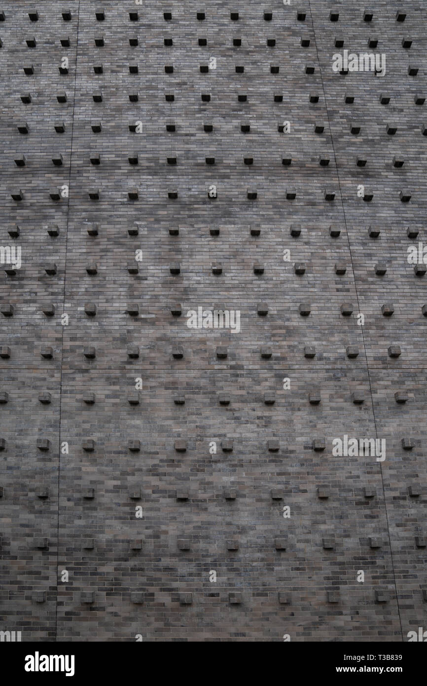 Cube brick stone block on the wall with the tile and seamless pattern ...