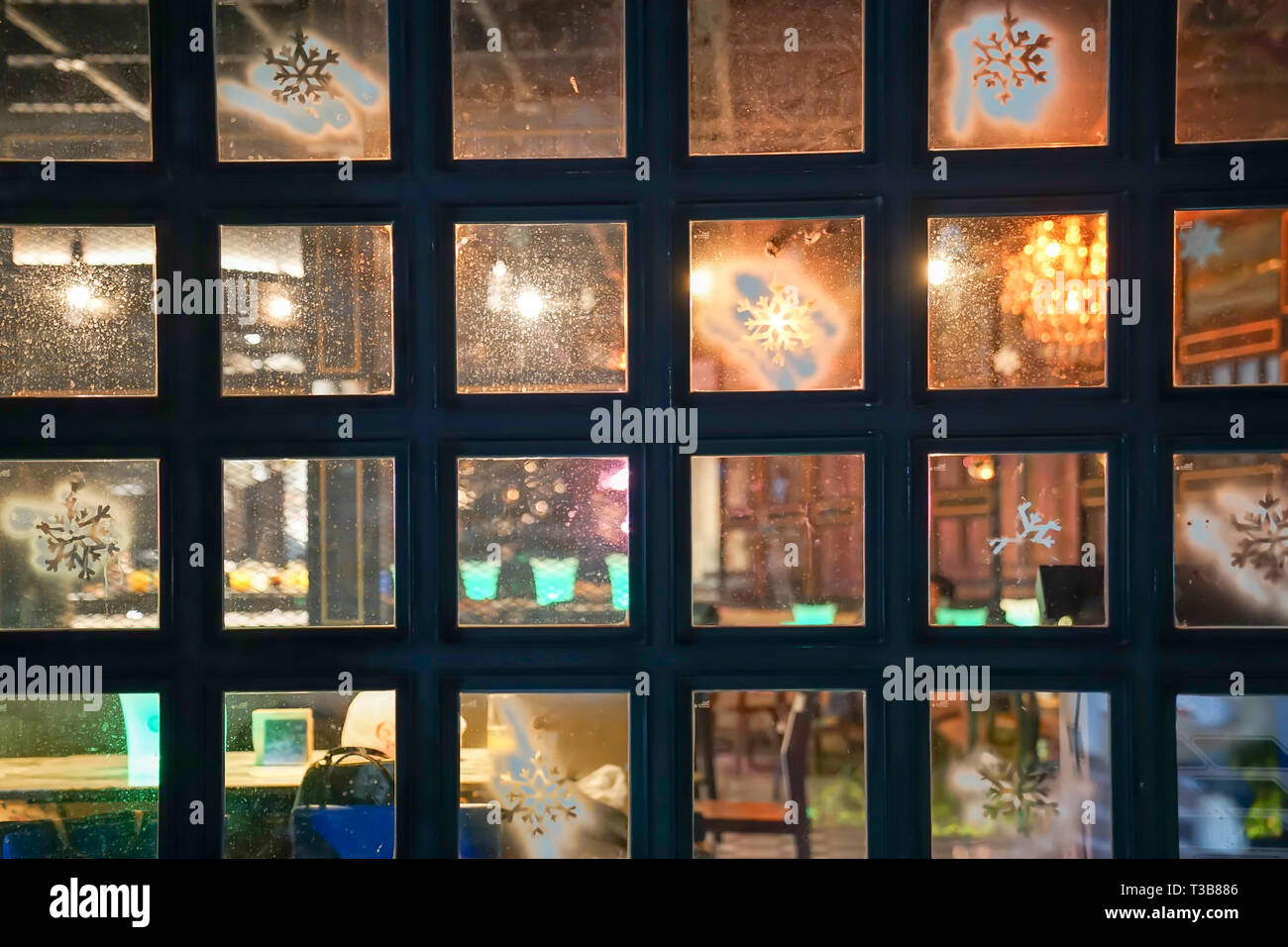 Square window see through opposite inside / outside Stock Photo - Alamy