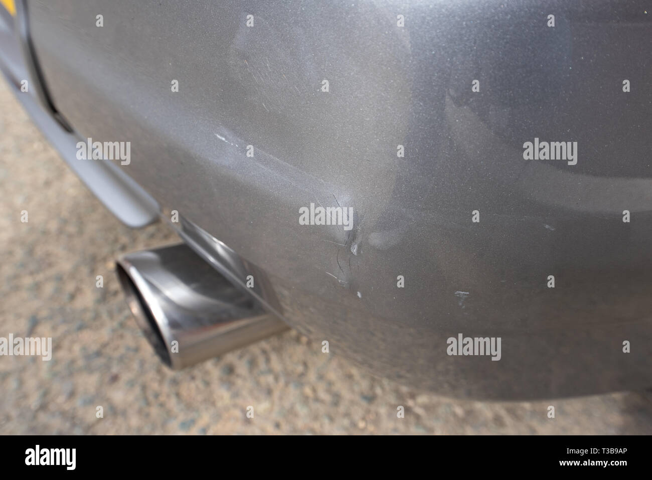 Car crash / Vehicle crash; close up damage and details of automobile ...