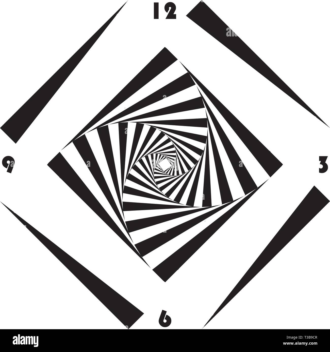 clock dial black triangle signs with rounded vertical numbers on ...