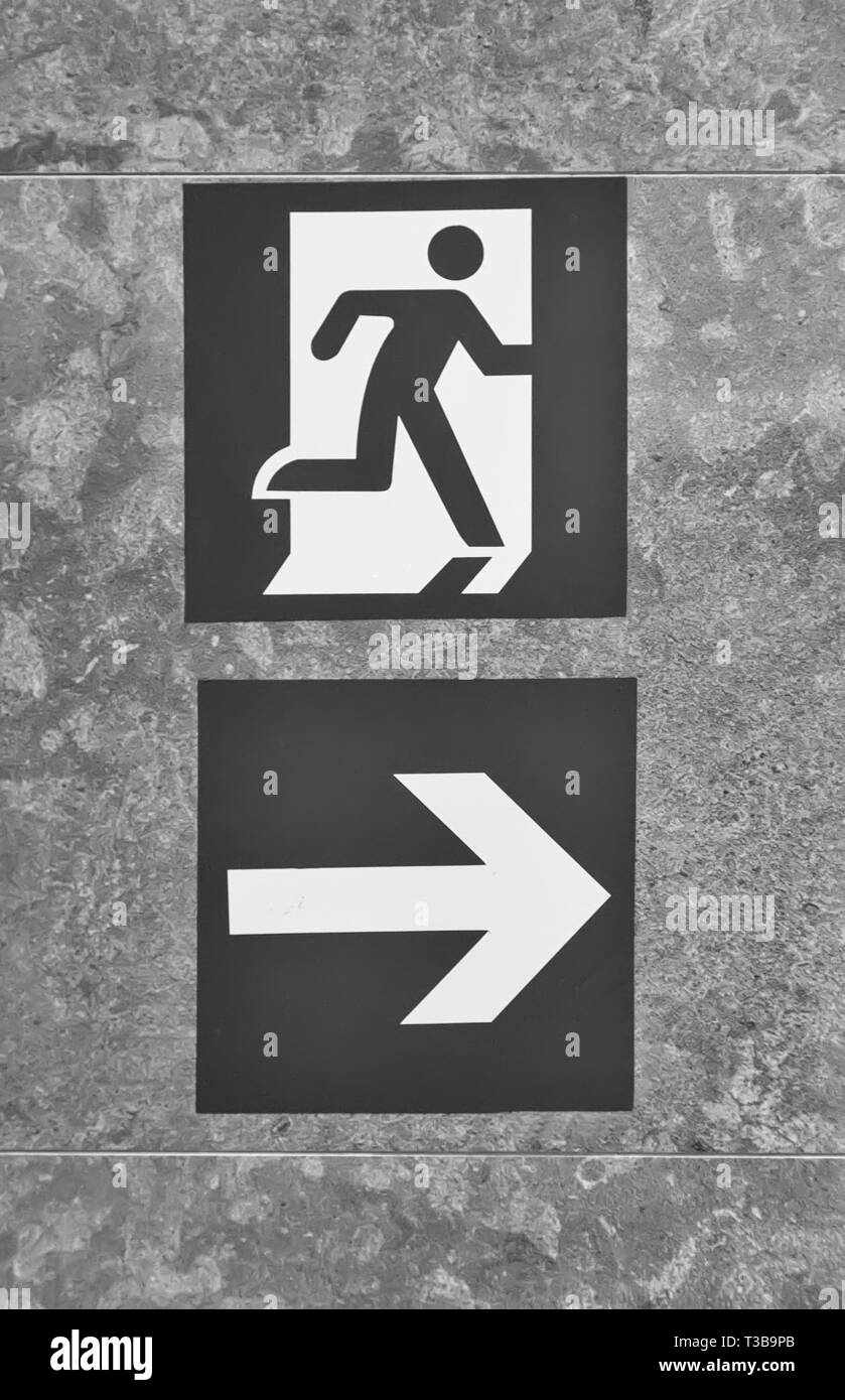 Signal indicating the direction of movement of people Stock Photo - Alamy