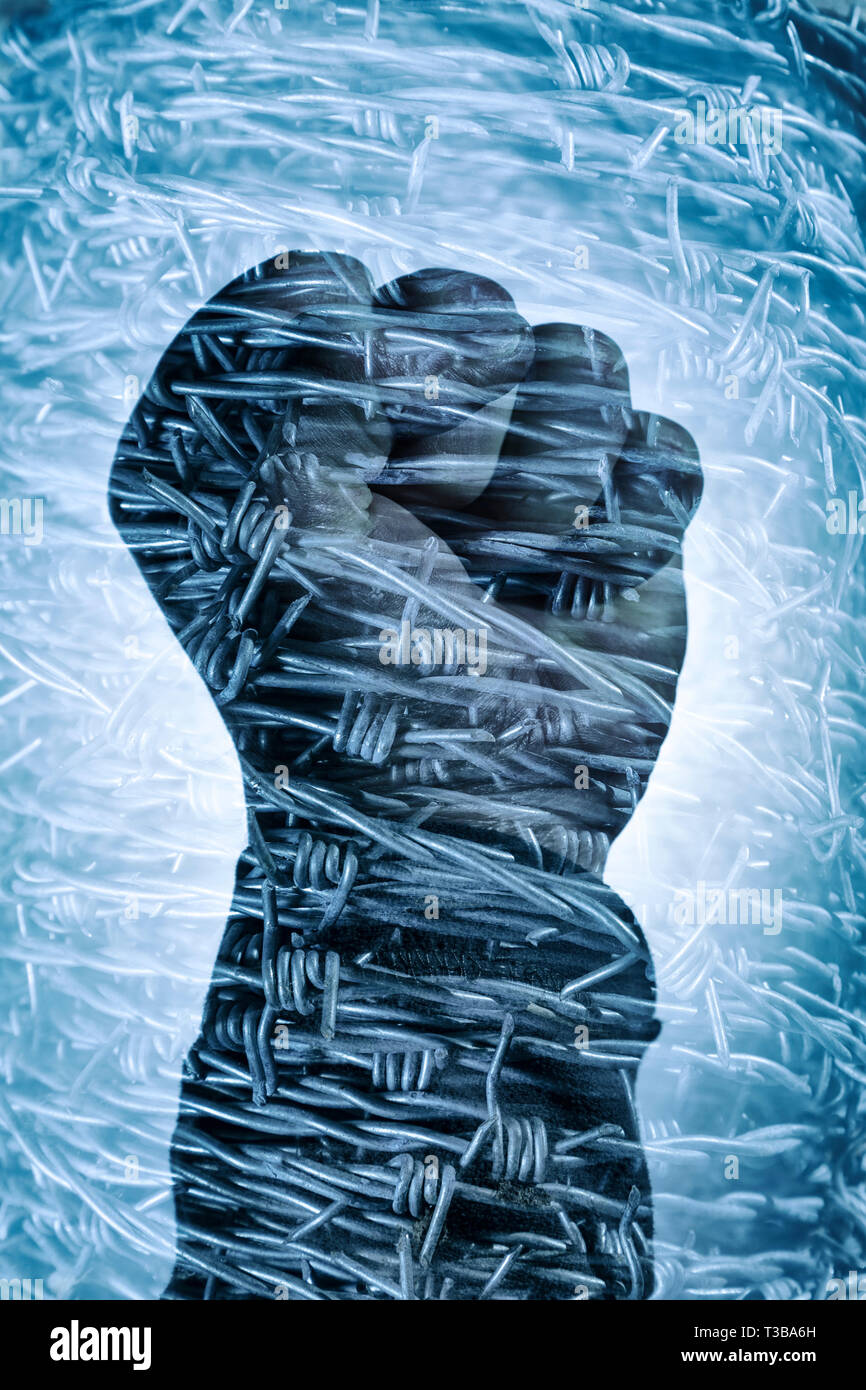 Barbed wire fist hi-res stock photography and images - Alamy