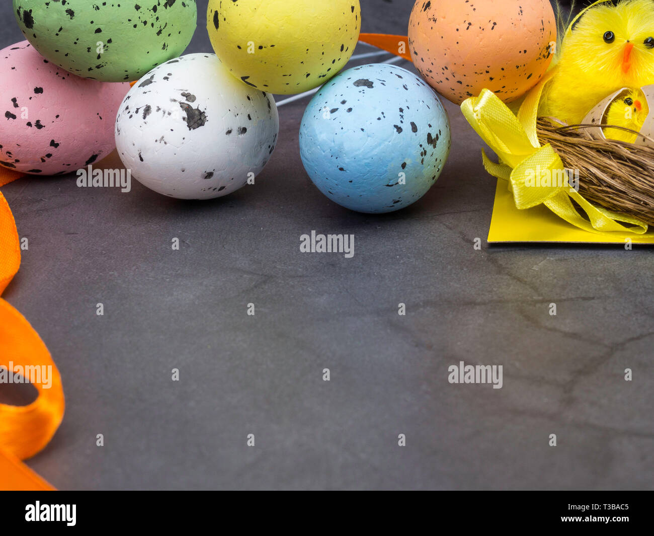 A Cute Easter Chick in a Nest Surrounded by Colorful Eggs, easter ...