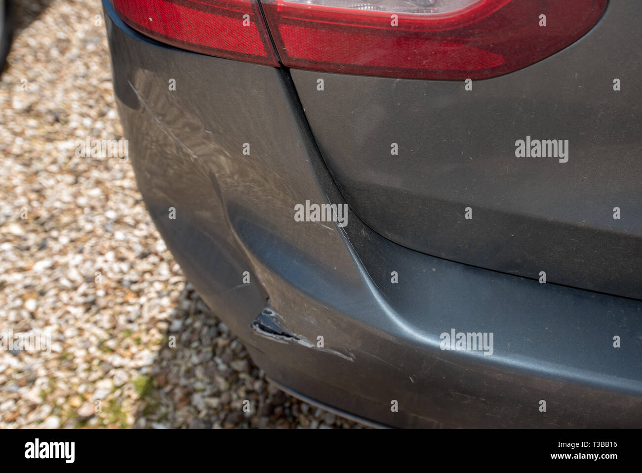 Car crash / Vehicle crash; close up damage and details of automobile ...