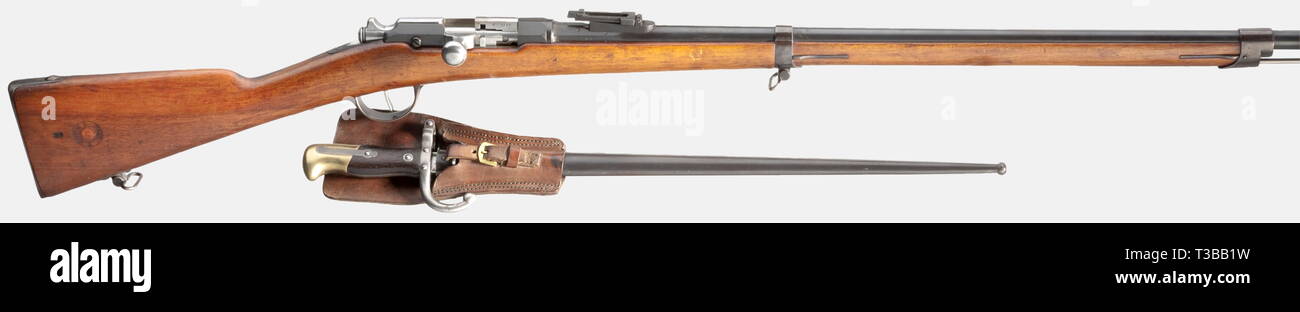 SERVICE WEAPONS, FRANCE, rifle Gras M 1874 with bayonet, calibre 11 mm ...