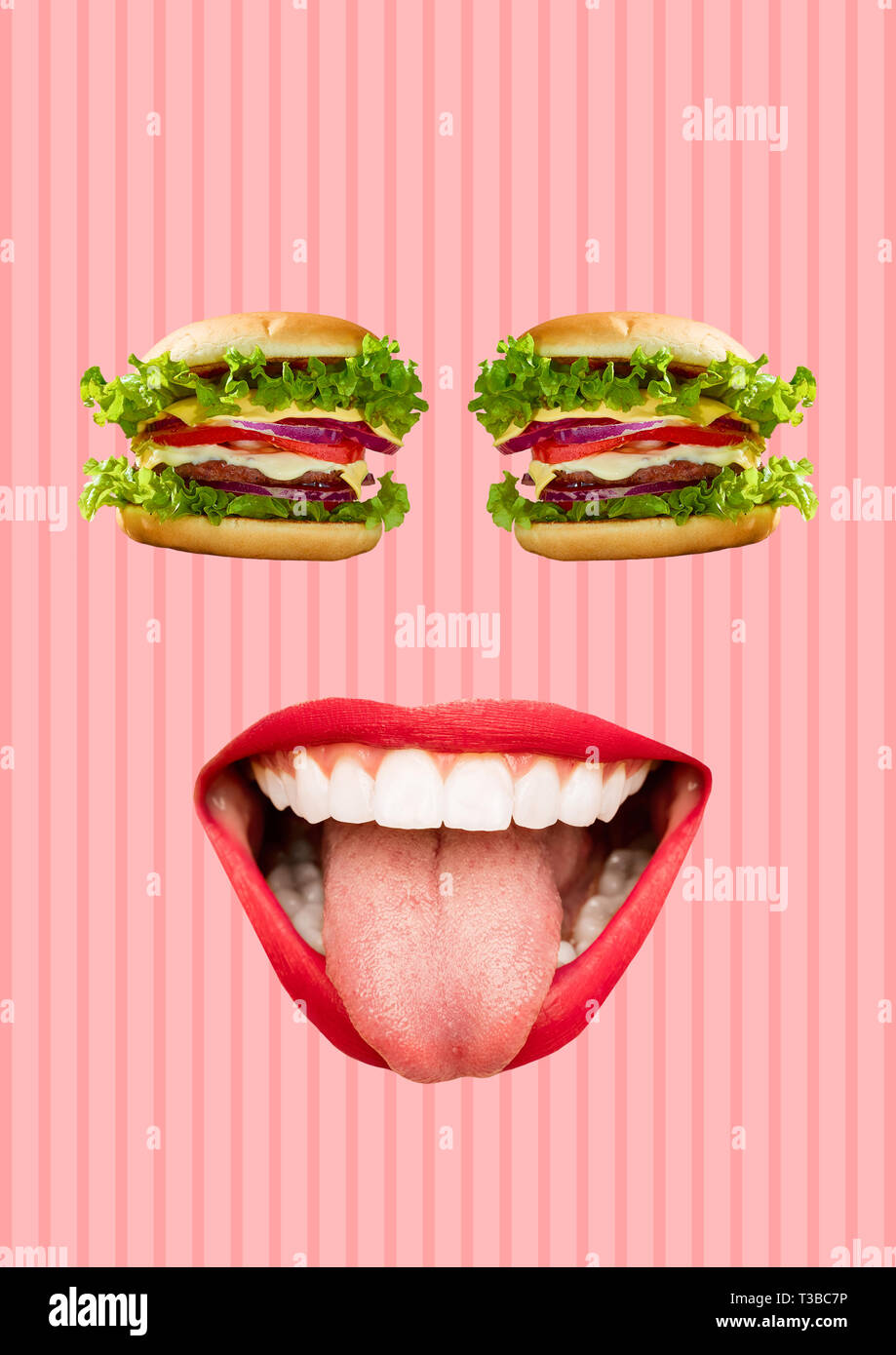 Burger sandwich collage food hi-res stock photography and images - Alamy