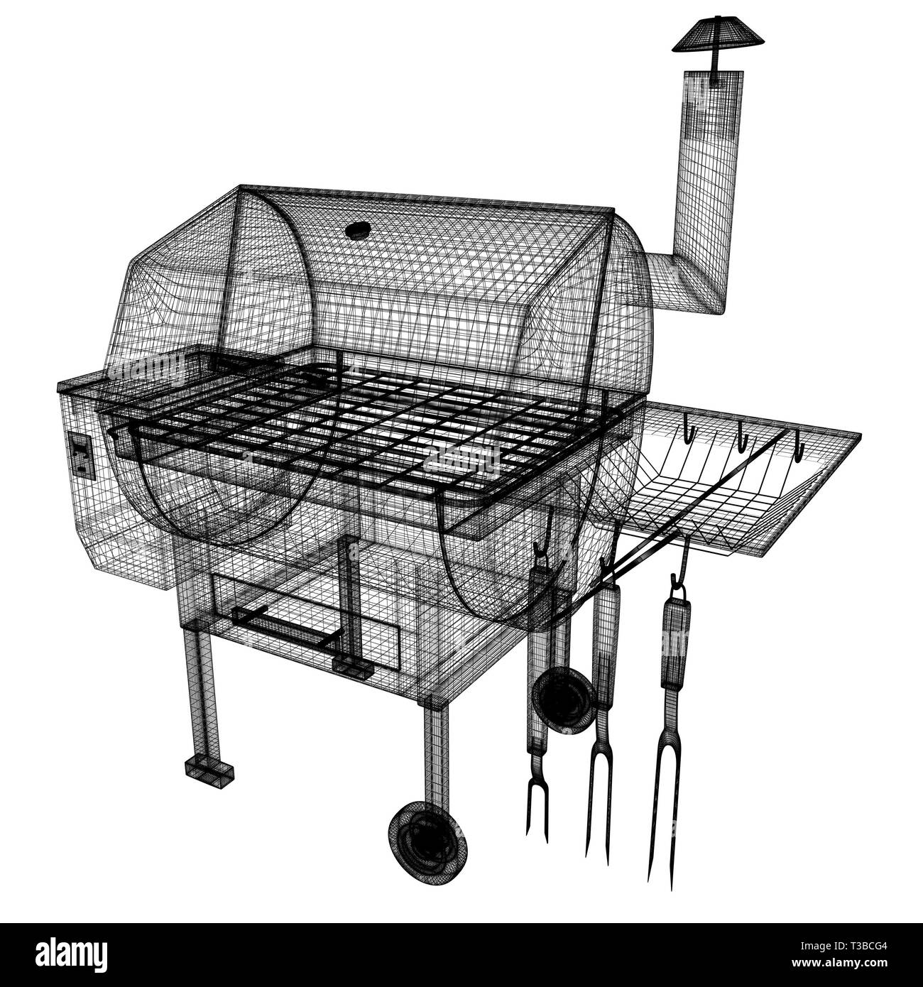 BBQ grill. 3d illustration Stock Photo - Alamy