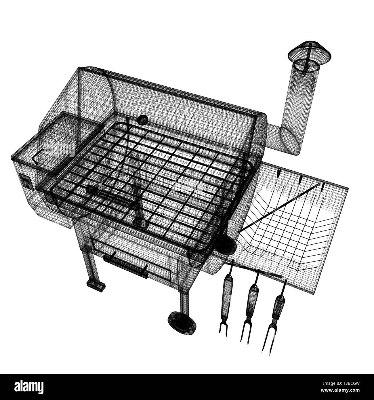 BBQ grill. 3d illustration Stock Photo - Alamy