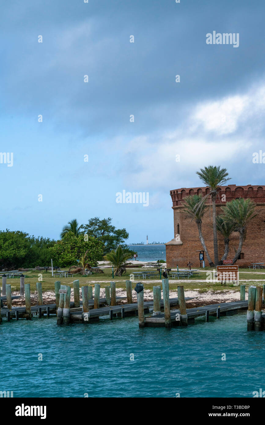 Fort Jefferson, a three-story fortress in Dry Tortugas National Park ...