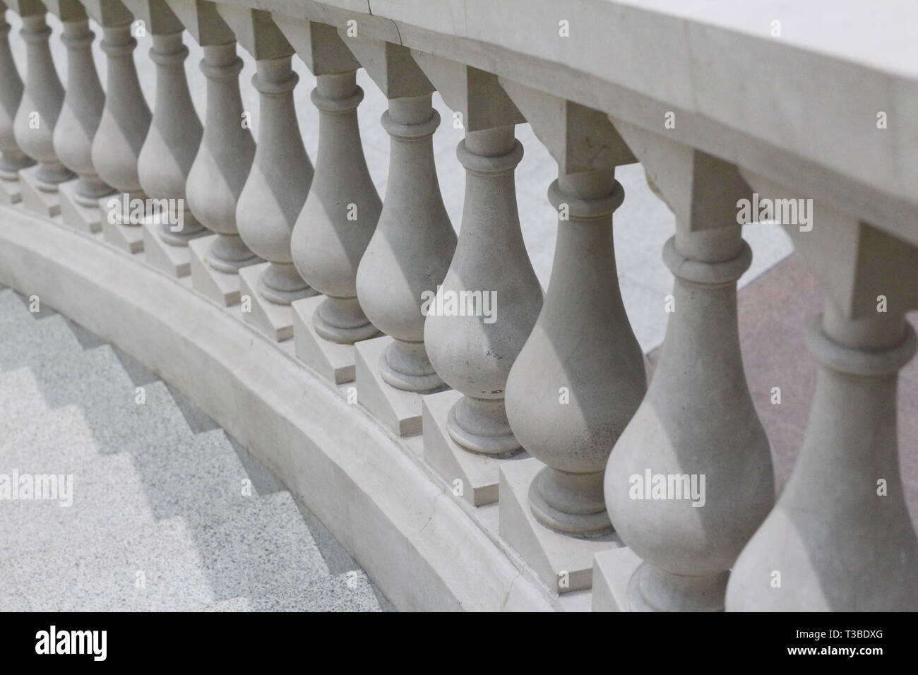 Marble white staircase. Ancient style in architecture Stock Photo - Alamy