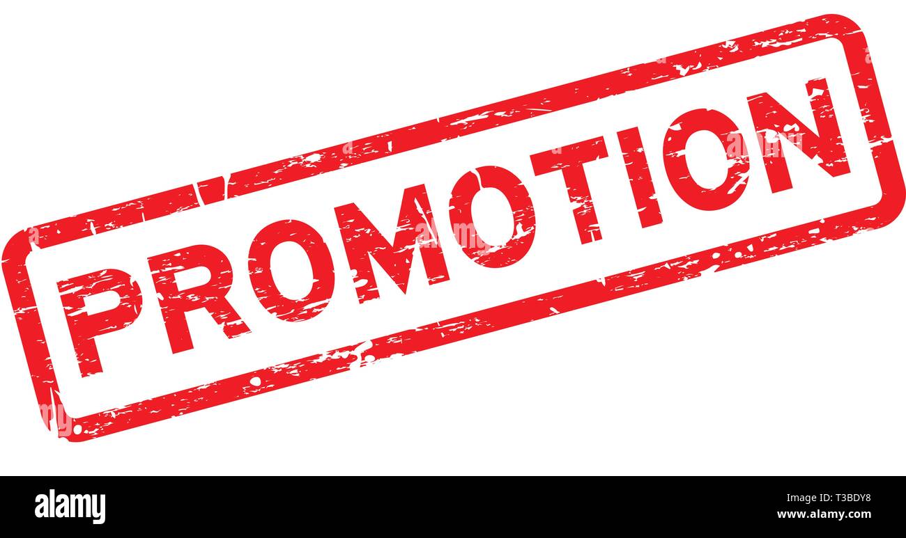 Grunge red promotion square rubber seal stamp on white background Stock ...