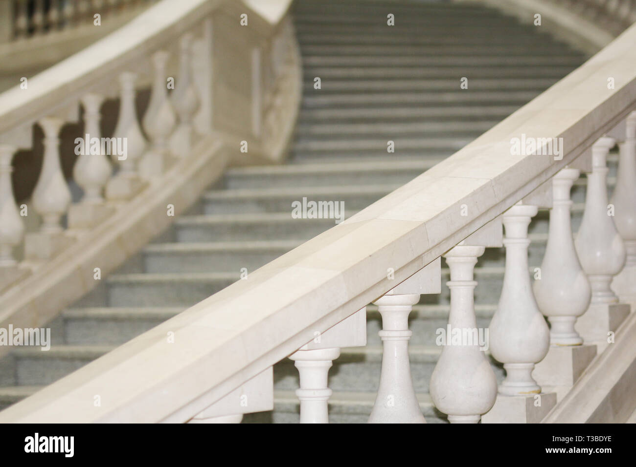 Marble white staircase. Ancient style in architecture Stock Photo - Alamy