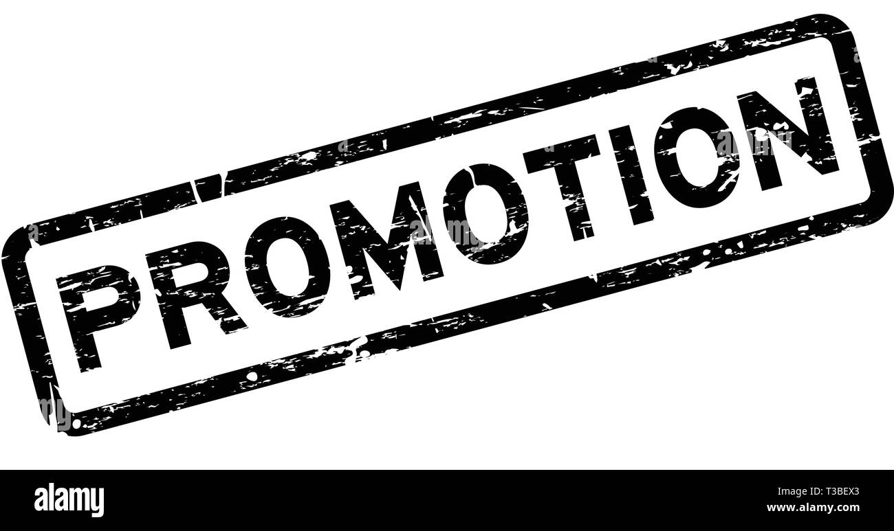 Grunge black promotion square rubber seal stamp on white background ...