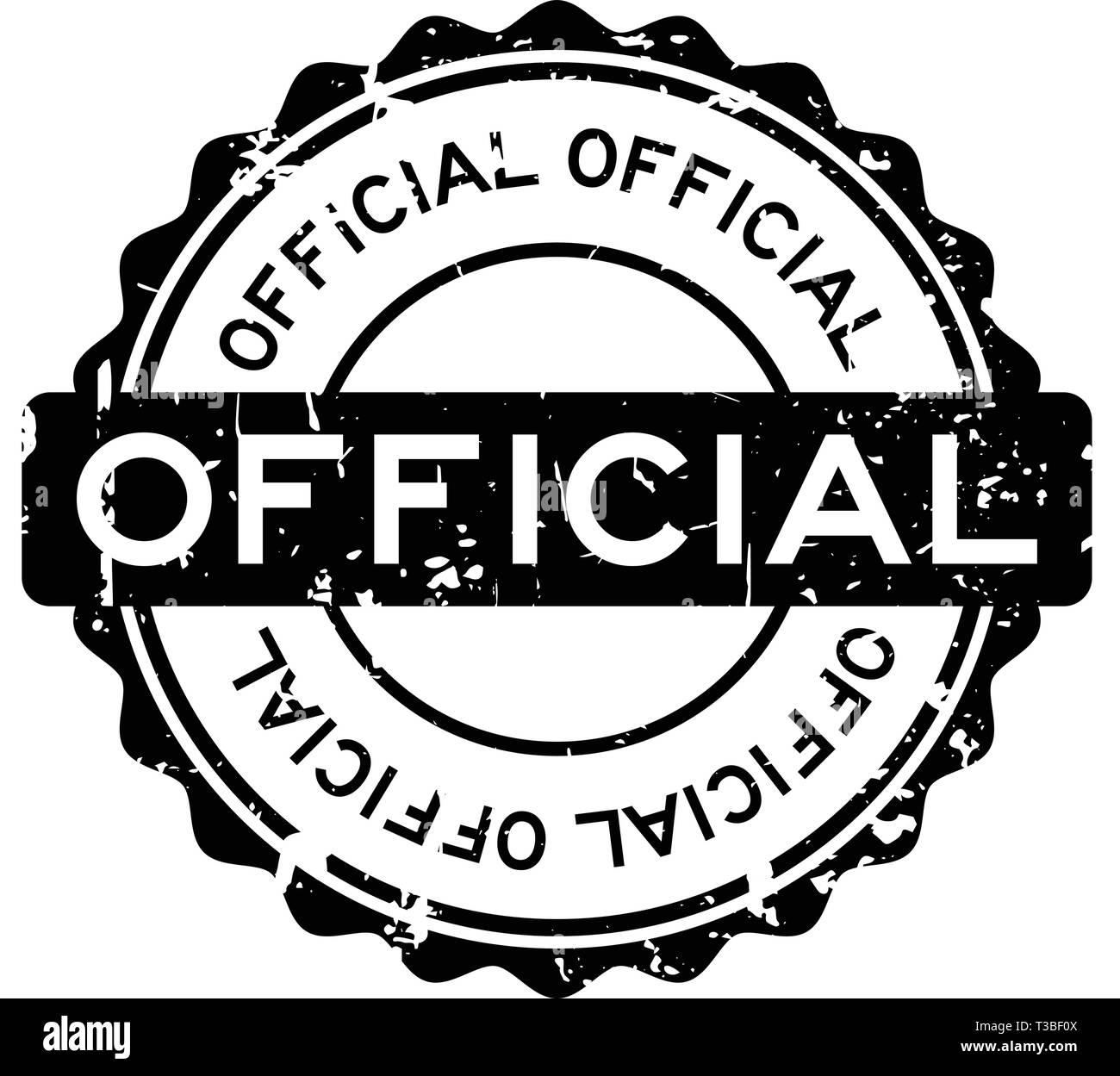 Grunge black official round rubber seal stamp on white background Stock ...