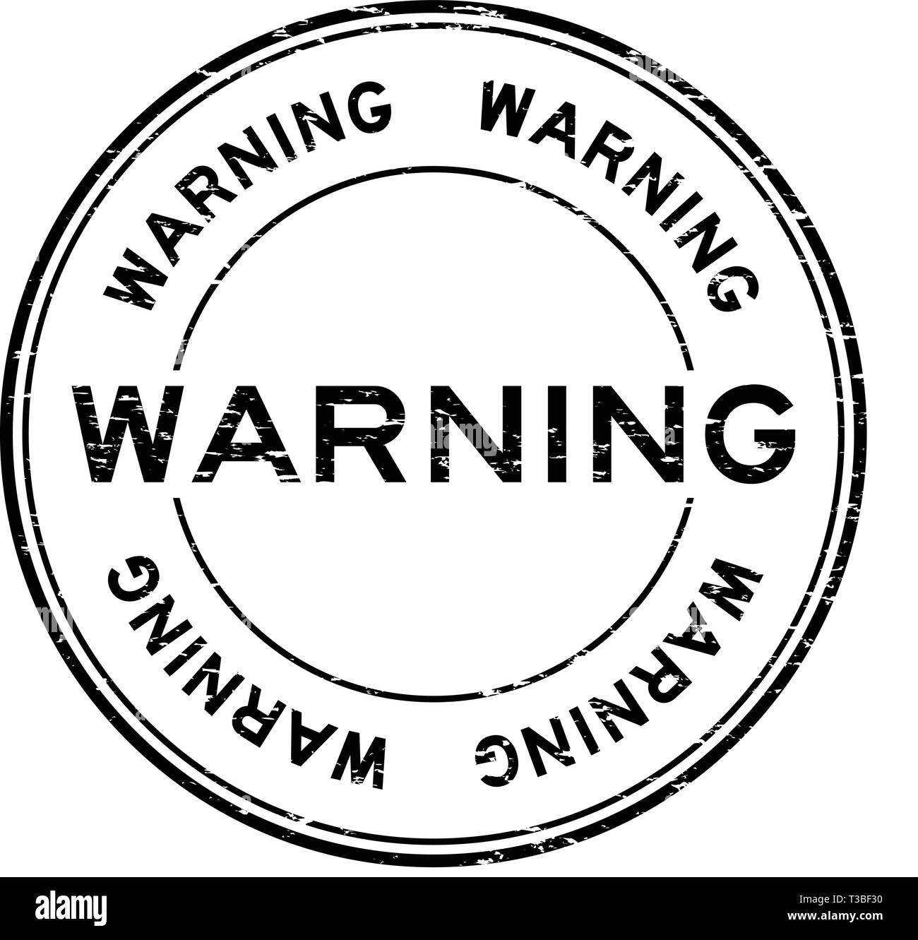 Grunge black warning rubber seal stamp on white background Stock Vector ...
