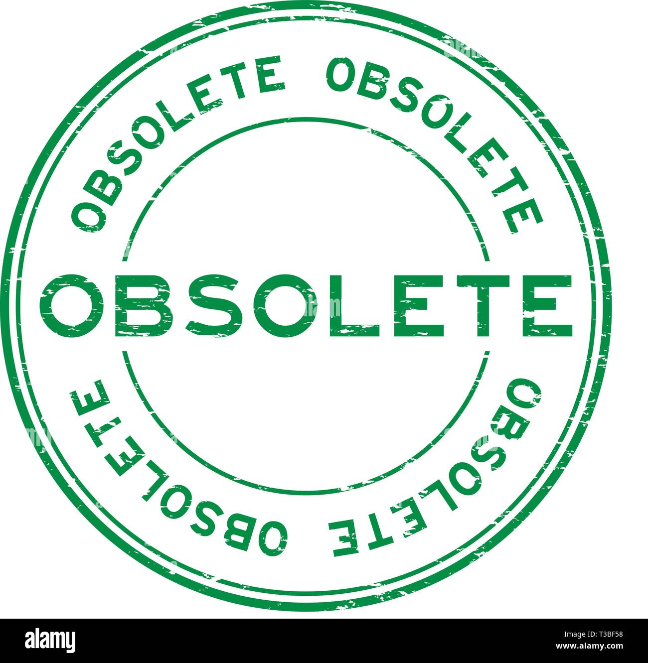 Grunge green obsolete round rubber seal stamp on white background Stock Vector Image & Art - Alamy