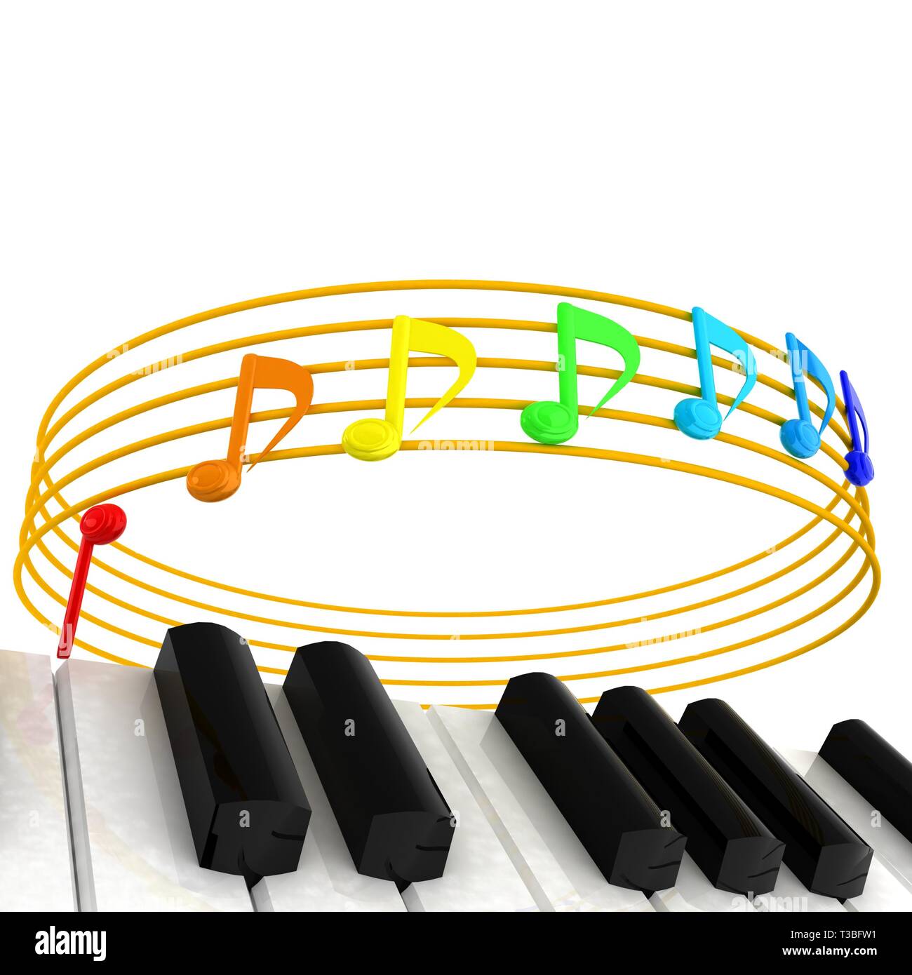 music notes background. 3D illustration Stock Photo - Alamy