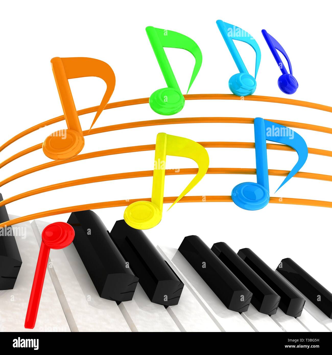 music notes background. 3D illustration Stock Photo - Alamy