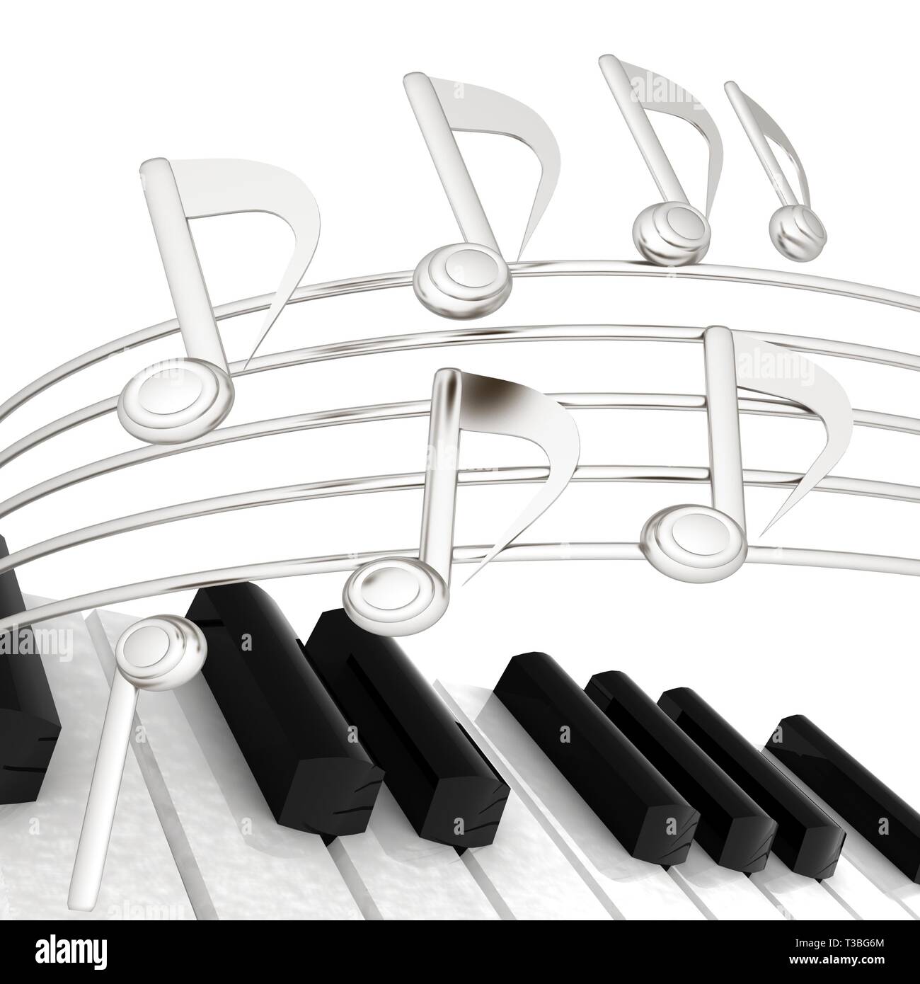 music notes background. 3D illustration Stock Photo - Alamy