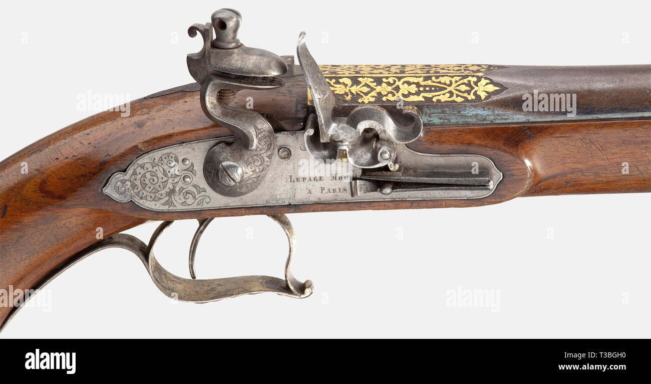 A silver-mounted flintlock pistol Lepage Moutier in Paris, circa 1850 ...