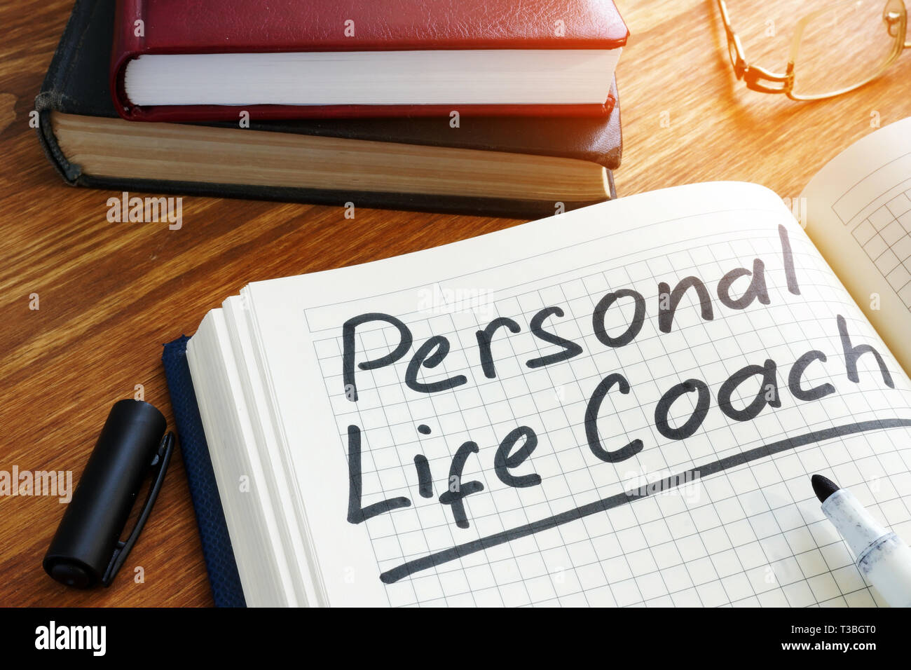 Personal life coach mark on a schedule Stock Photo - Alamy