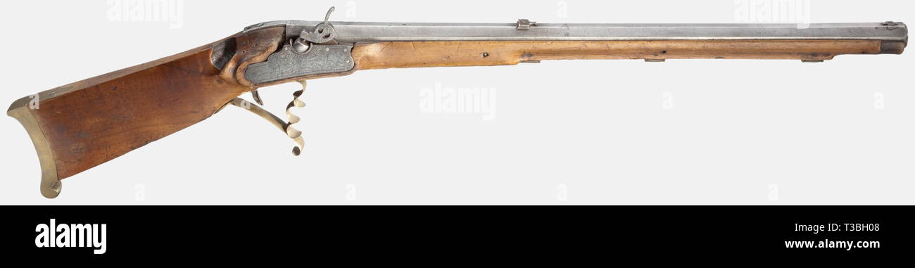 Civil long arms, flintlock and caplock, caplock recoil target rifle ...