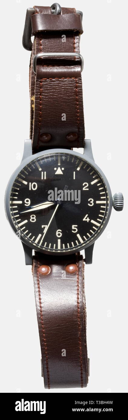 A Luftwaffe pilot's watch, made by Lacher & Co., Pforzheim Black dial ...