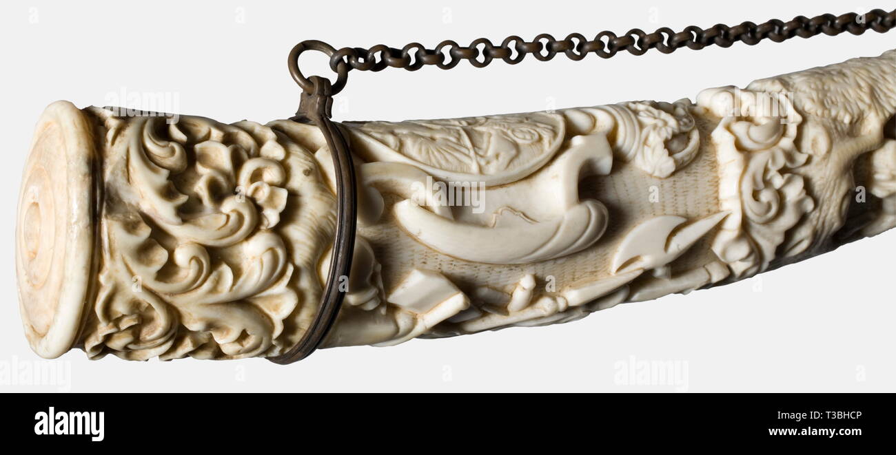 A splendid Polish powder horn, 1st half of the 19th century. A finely ...