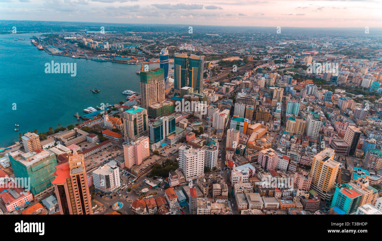 aerial view of the haven of peace, city of Dar es Salaam Stock Photo ...