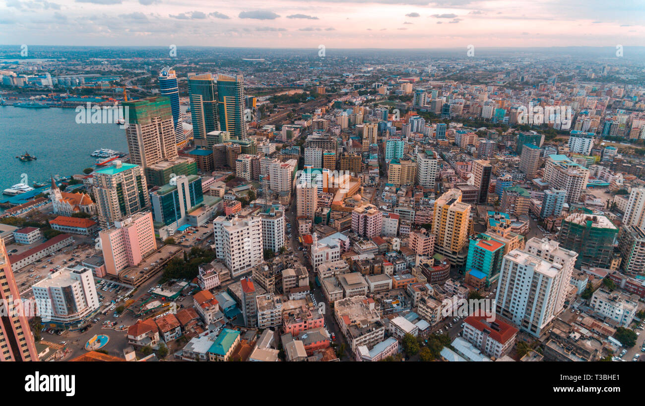 aerial view of the haven of peace, city of Dar es Salaam Stock Photo ...