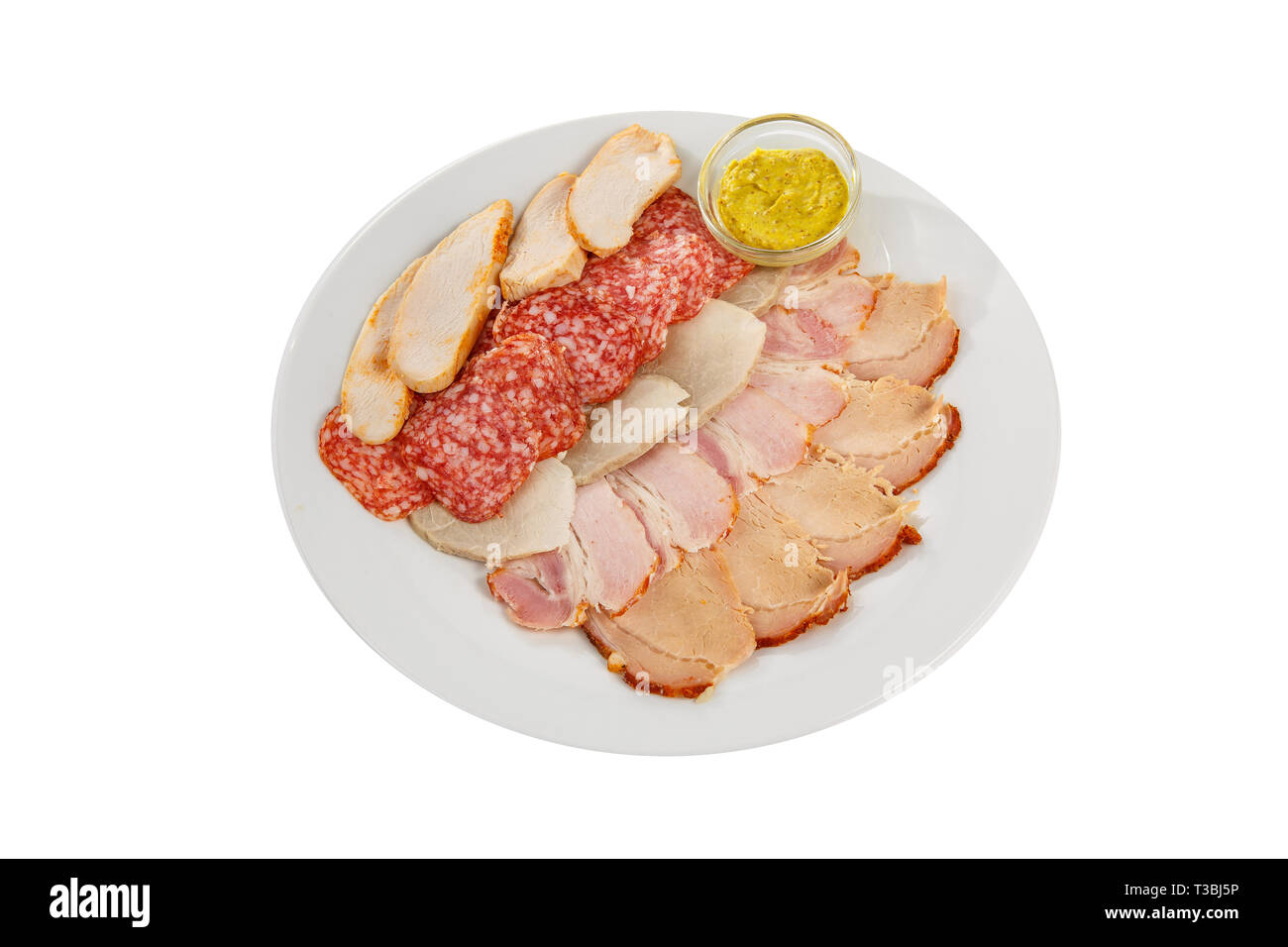 Cold appetizer assorted meat, mustard sauce, before alcohol, food on ...