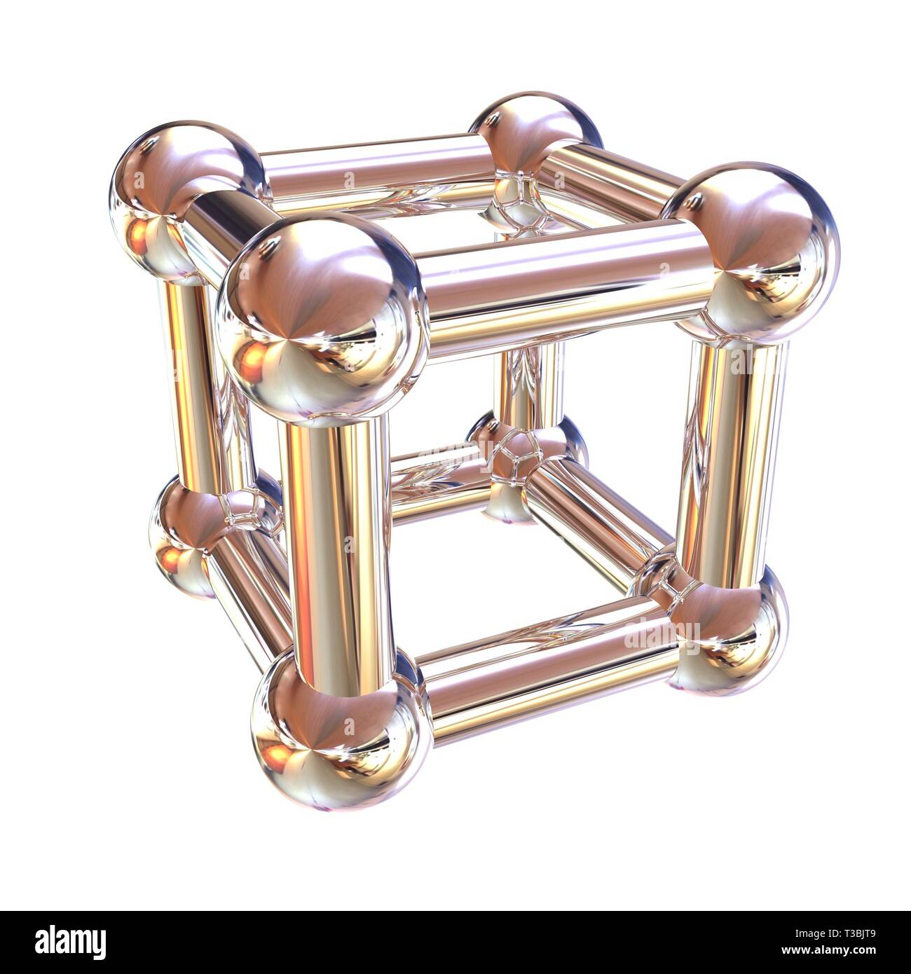 Structural chemical formula and model of molecule, 3d object ...