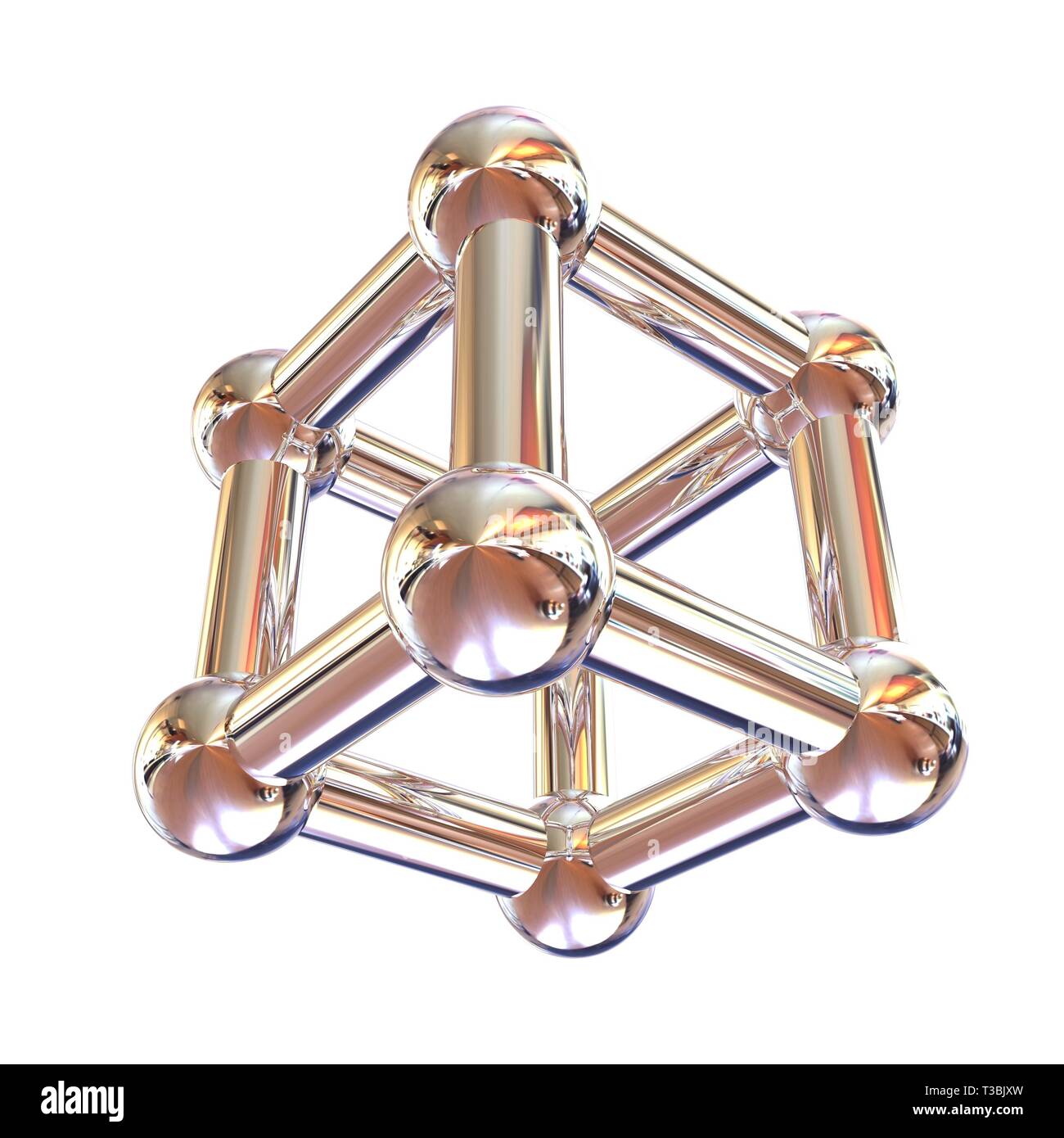 Structural chemical formula and model of molecule, 3d object ...