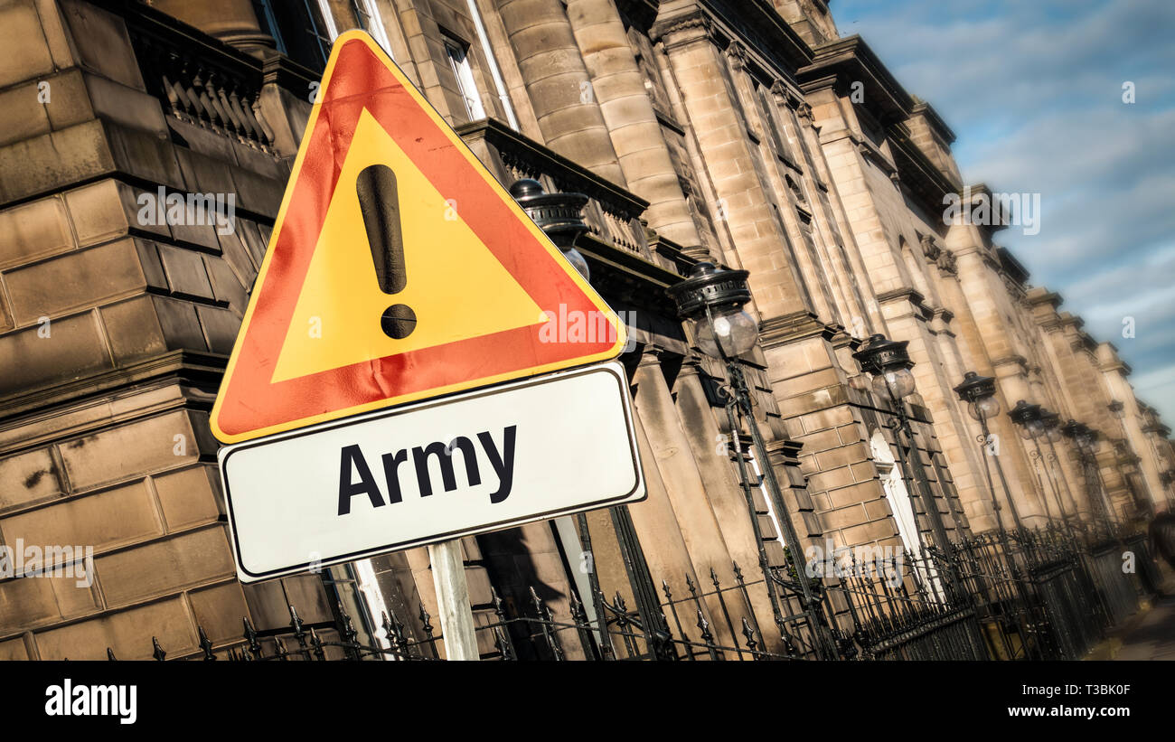 Street Sign to Army Stock Photo - Alamy