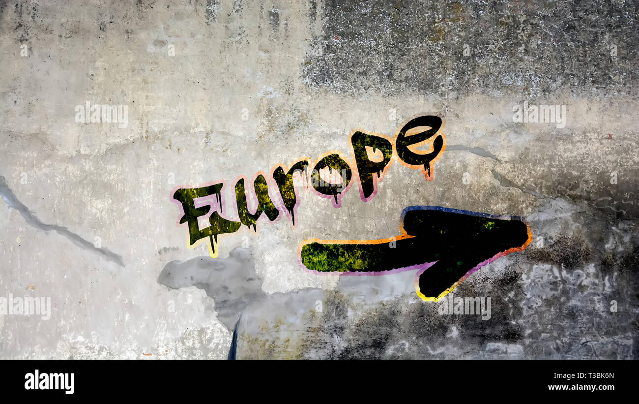 Wall Graffiti to Europe Stock Photo - Alamy