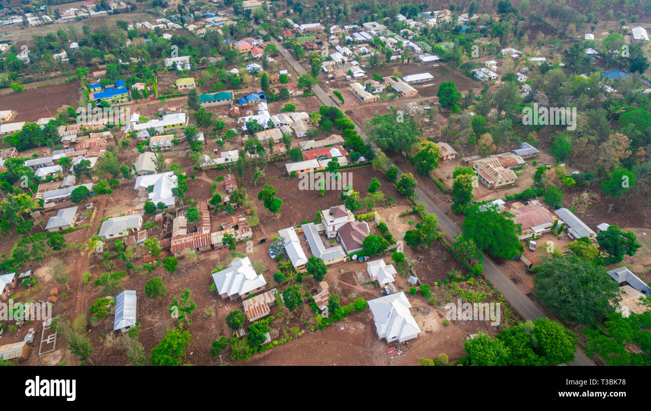 moshi urabn areas with local settlement Stock Photo - Alamy