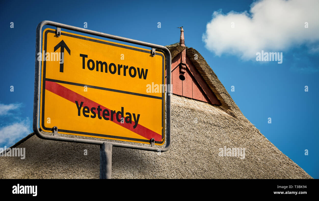 Yesterday Tomorrow Signpost High Resolution Stock Photography and ...
