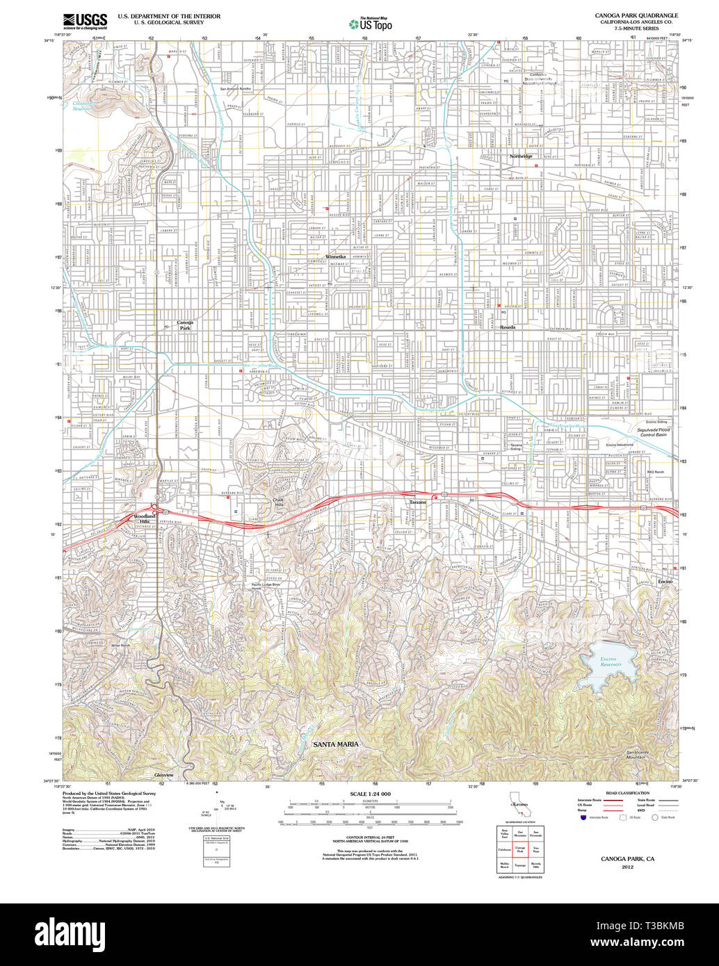 Canoga park map hi-res stock photography and images - Alamy
