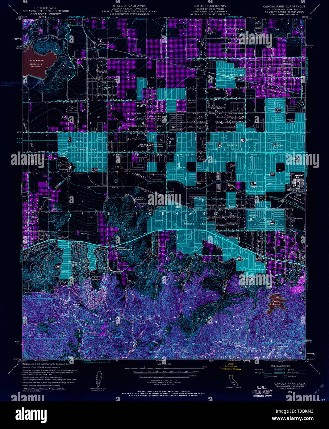Canoga park map hi-res stock photography and images - Alamy