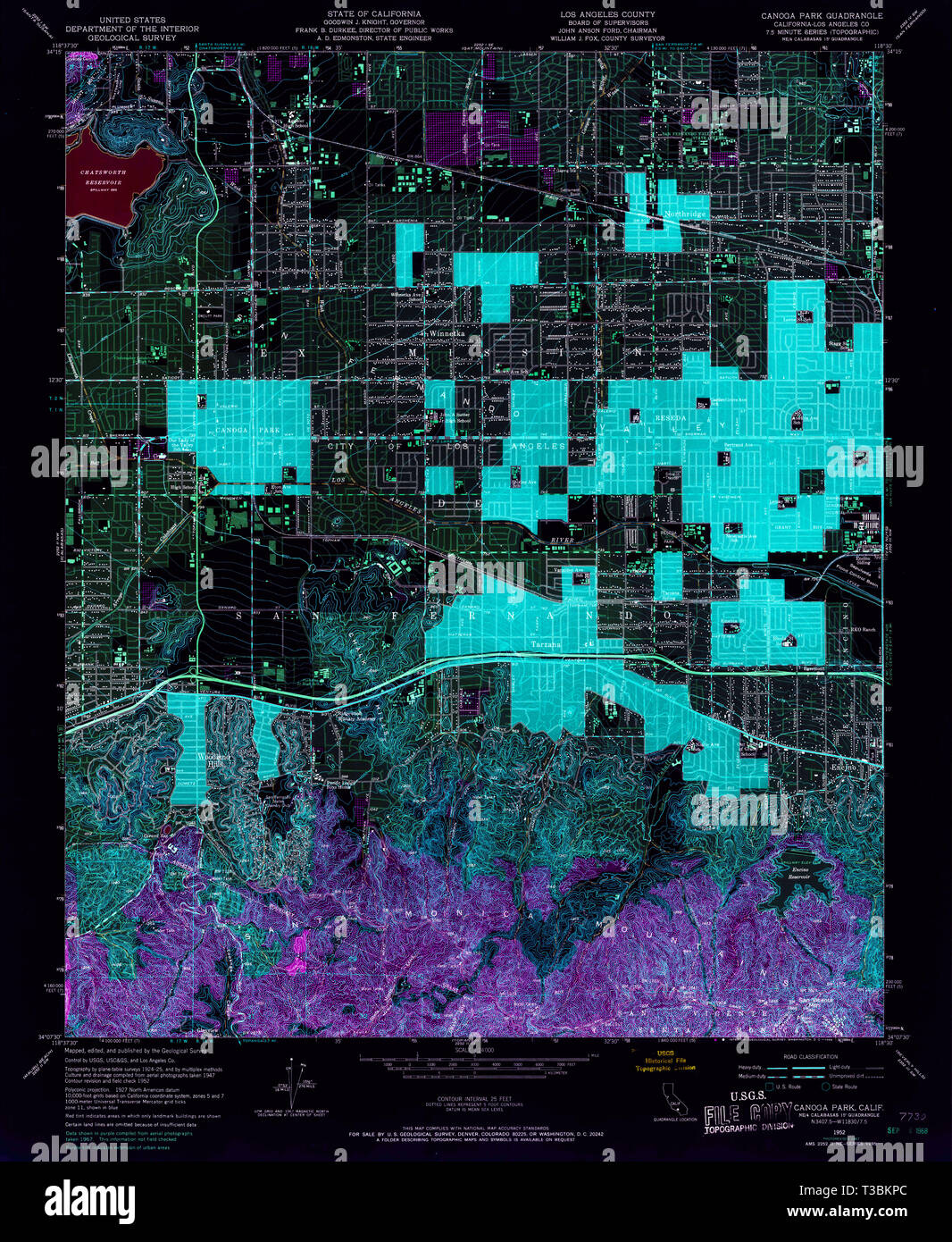 Canoga park map hi-res stock photography and images - Alamy