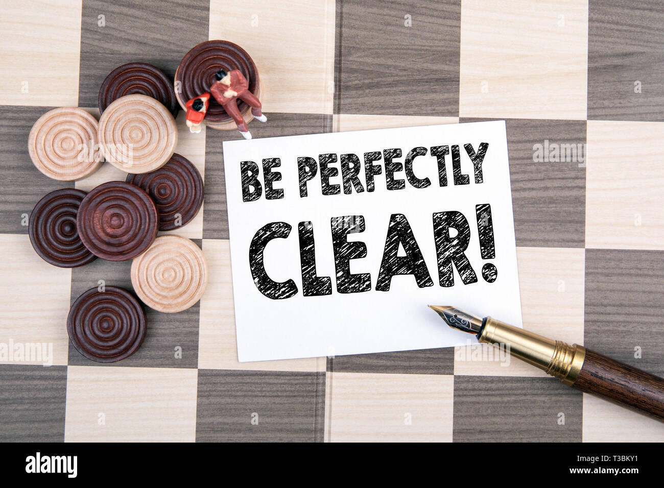 Be perfectly clear. Paper sheet with text Stock Photo - Alamy