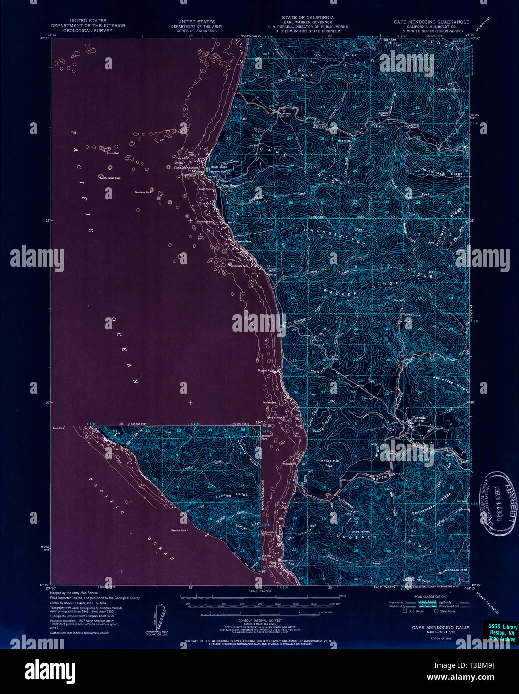 Mendocino map hi-res stock photography and images - Alamy