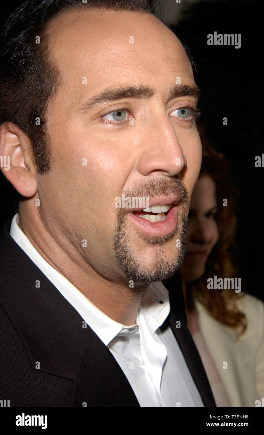 LOS ANGELES, CA. August 13, 2001: Actor NICOLAS CAGE at the the Los ...