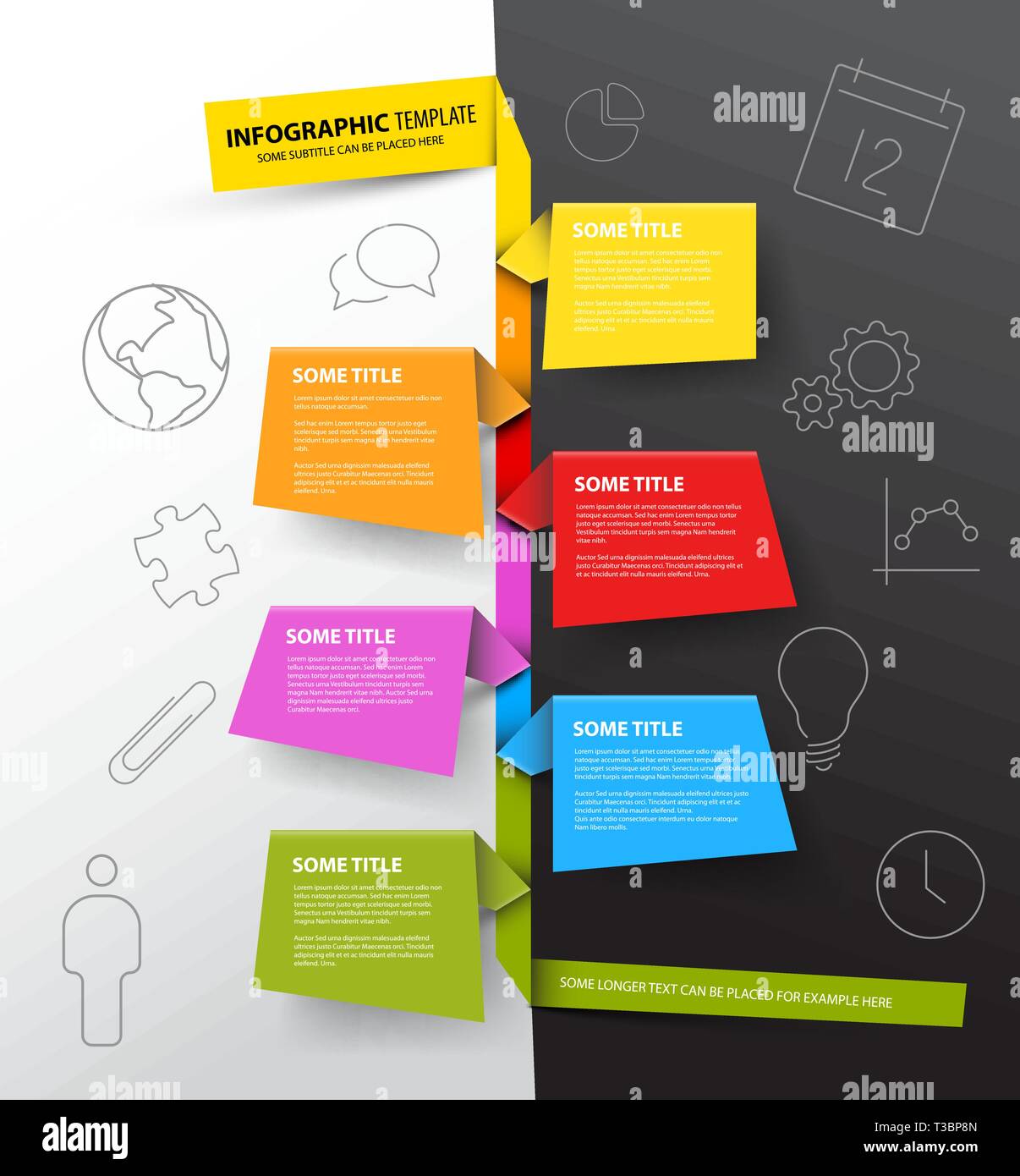 Vector Infographic timeline report template made from colorful papers ...
