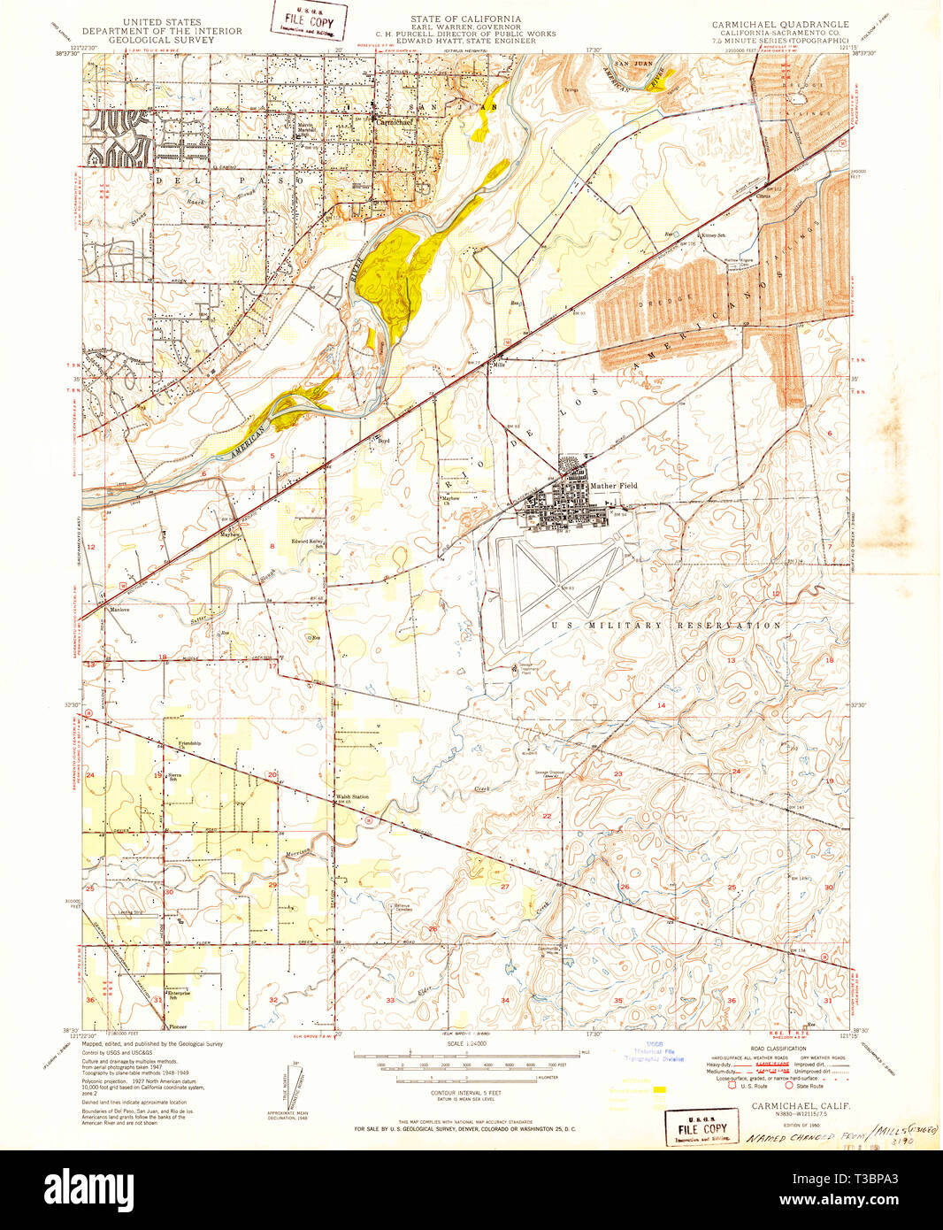Map of california 1950 hi-res stock photography and images - Alamy