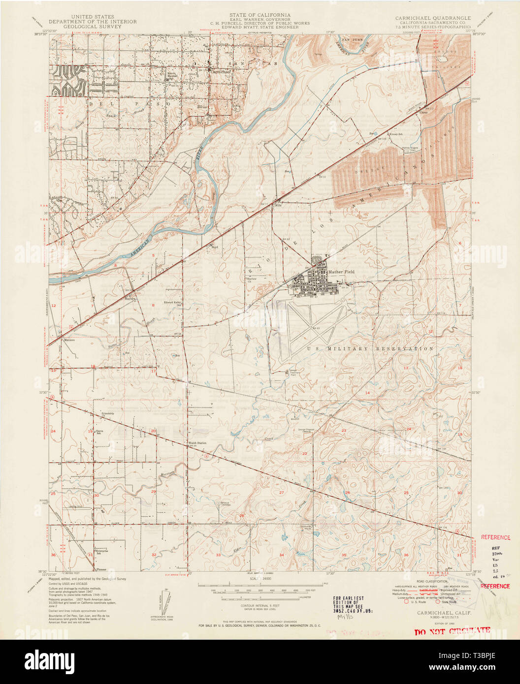 Map of california 1950 hi-res stock photography and images - Alamy