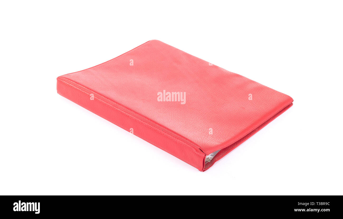 Old binder folder isolated on a white background Stock Photo - Alamy