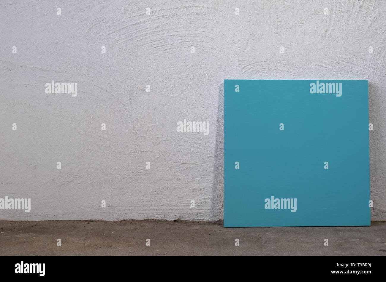 Blank blue board on white background Stock Photo - Alamy