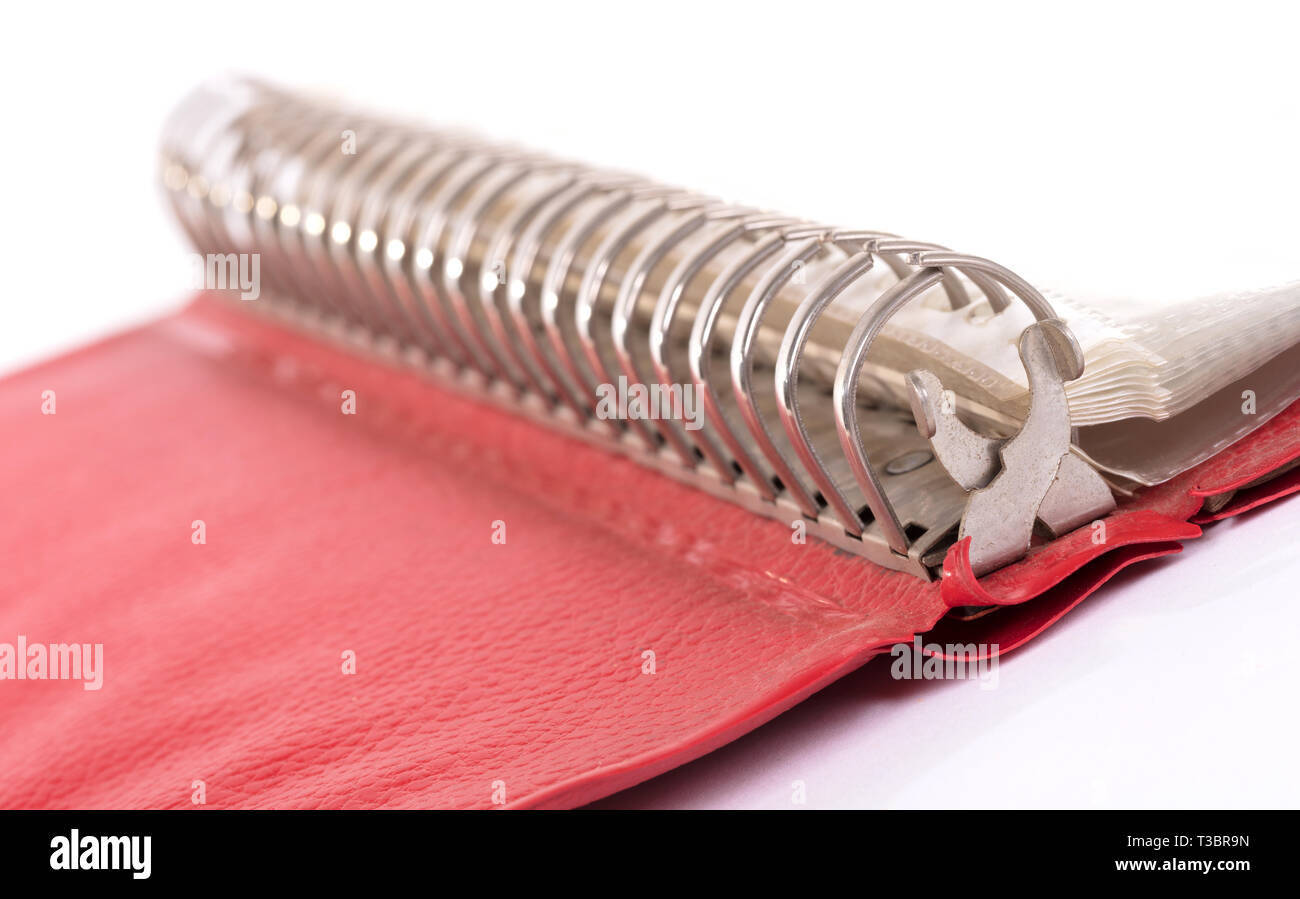 Old binder folder isolated on a white background Stock Photo - Alamy